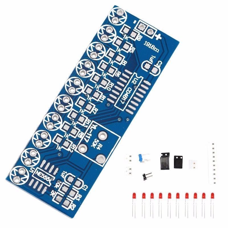 NE555+CD4017 Running LED Flow LED Light Electronic Production Suite DIY ...