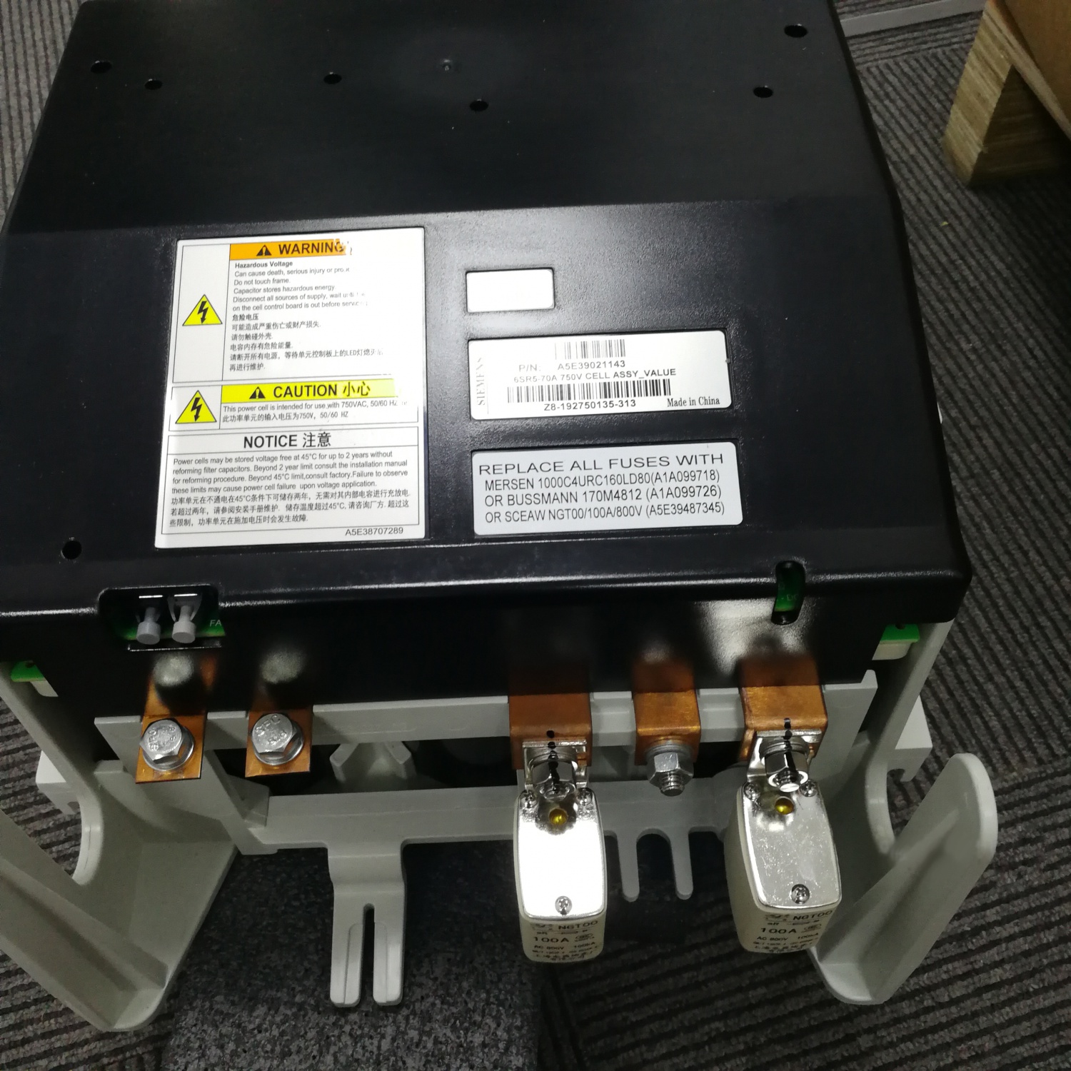 Siemens P/N: A5E39021143 6SR5-70A 750V CELL ASSY_VALUE GEN5 Power Cell