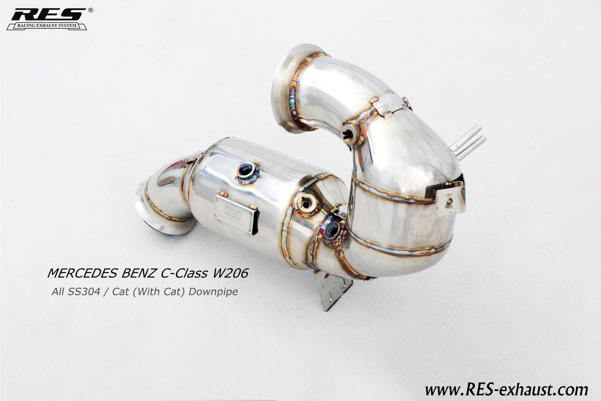 Mercedes-Benz W206 All SS304 / Cat (With Cat) Downpipe-Foshan Ke Yate ...