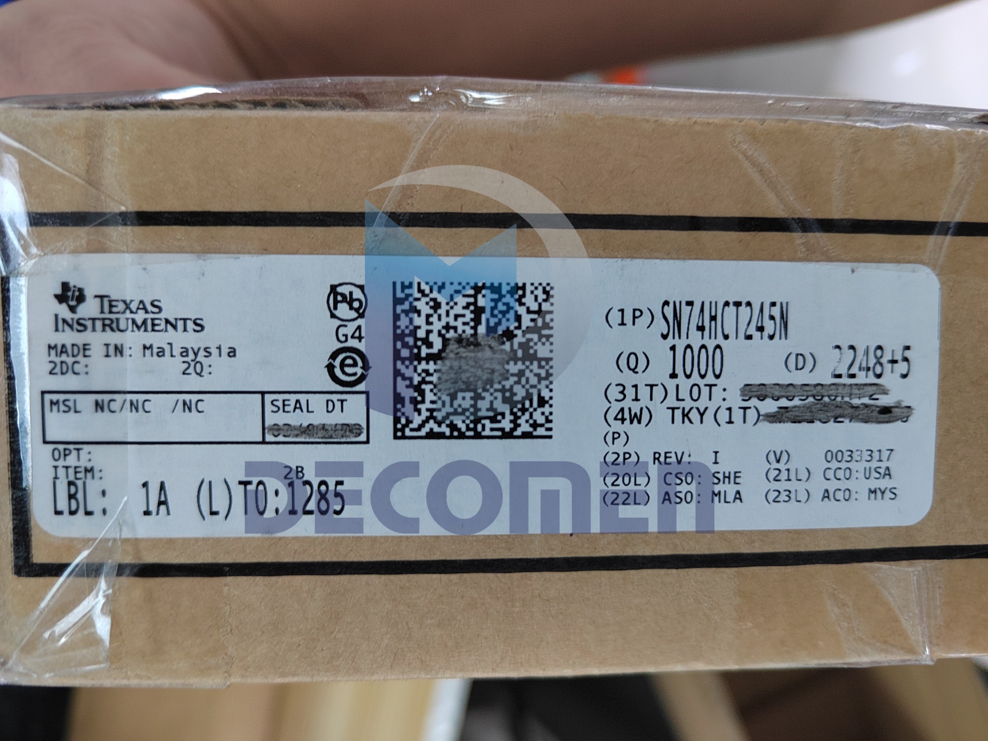 SN74HCT245N Texas Instruments Hong Kong Decomen Electronics Co., Limited