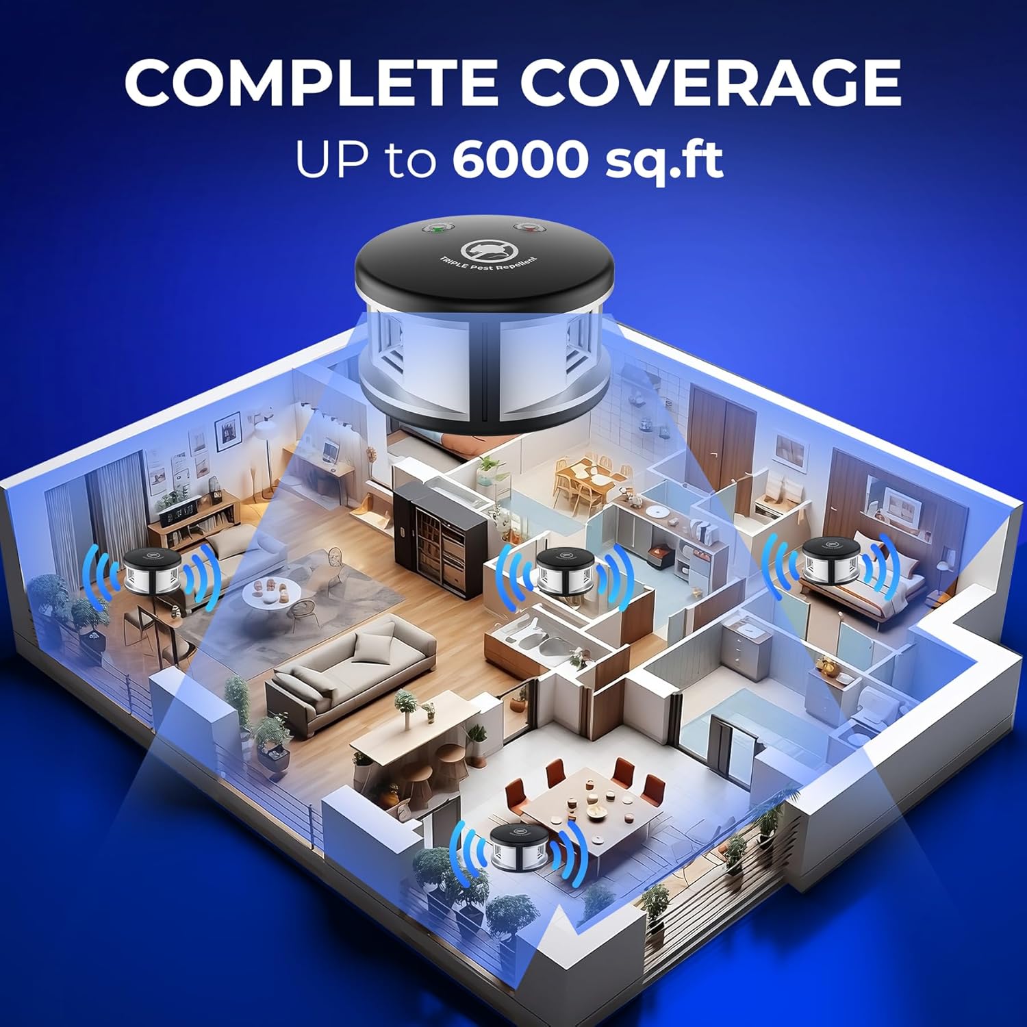 Ultrasonic Rodent Repeller Indoor, 360° Squirrel Repellent Mice ...